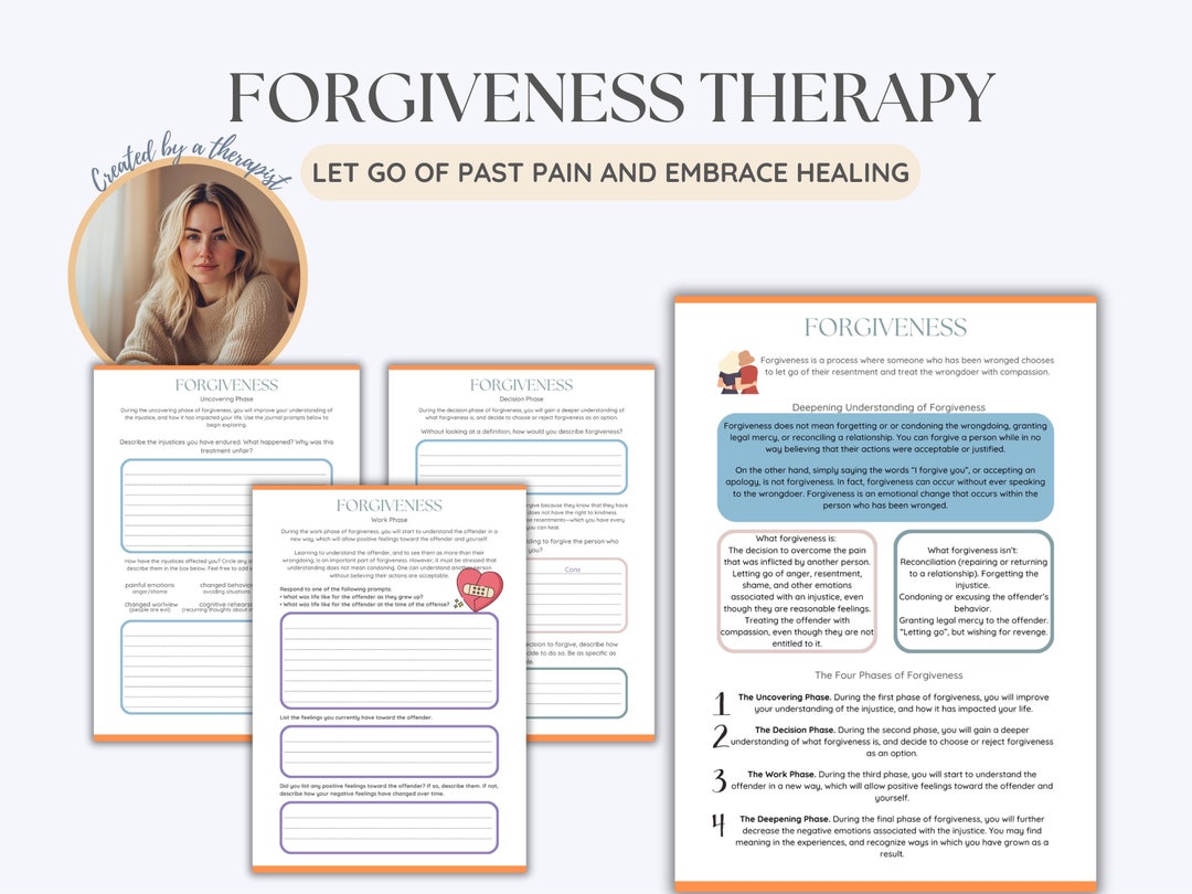 Forgiveness Therapy Worksheets Self Love Template Self Growth Healing ...