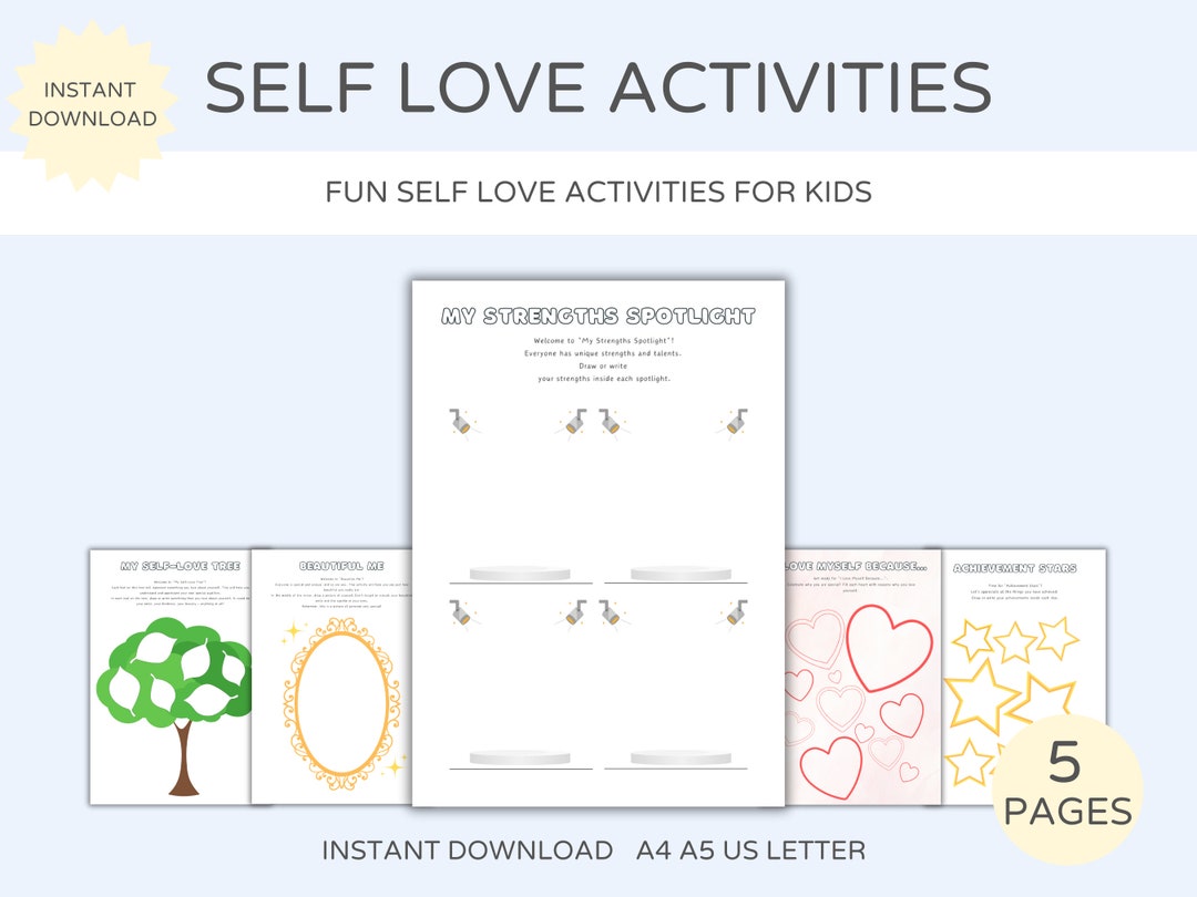 Self Love Kids Activities Worksheets Confidence Activities for Kids ...