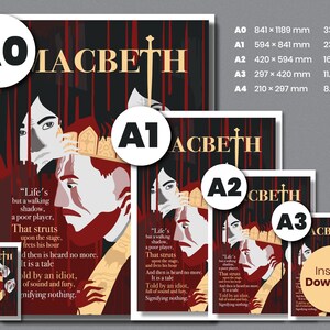Macbeth Print | English Literature Printable Poster | Wall Art ...