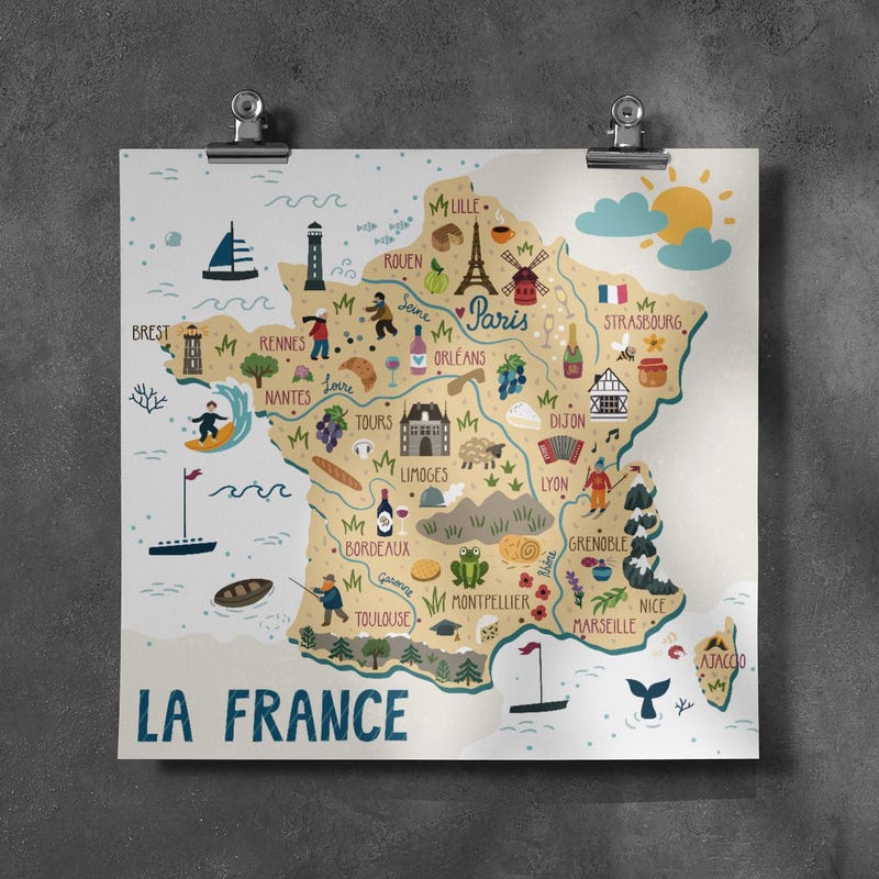 France Map Poster - Etsy UK