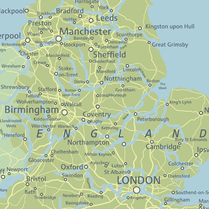 United Kingdom Wall Map | Geography Classroom Decor | Print UK Map ...