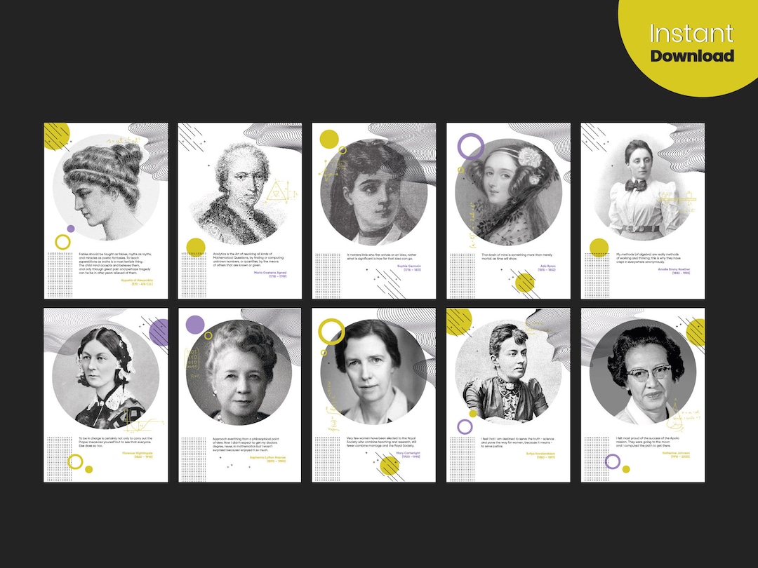 Set of 10 Women Mathematician Printable Posters | Inspirational Quotes ...