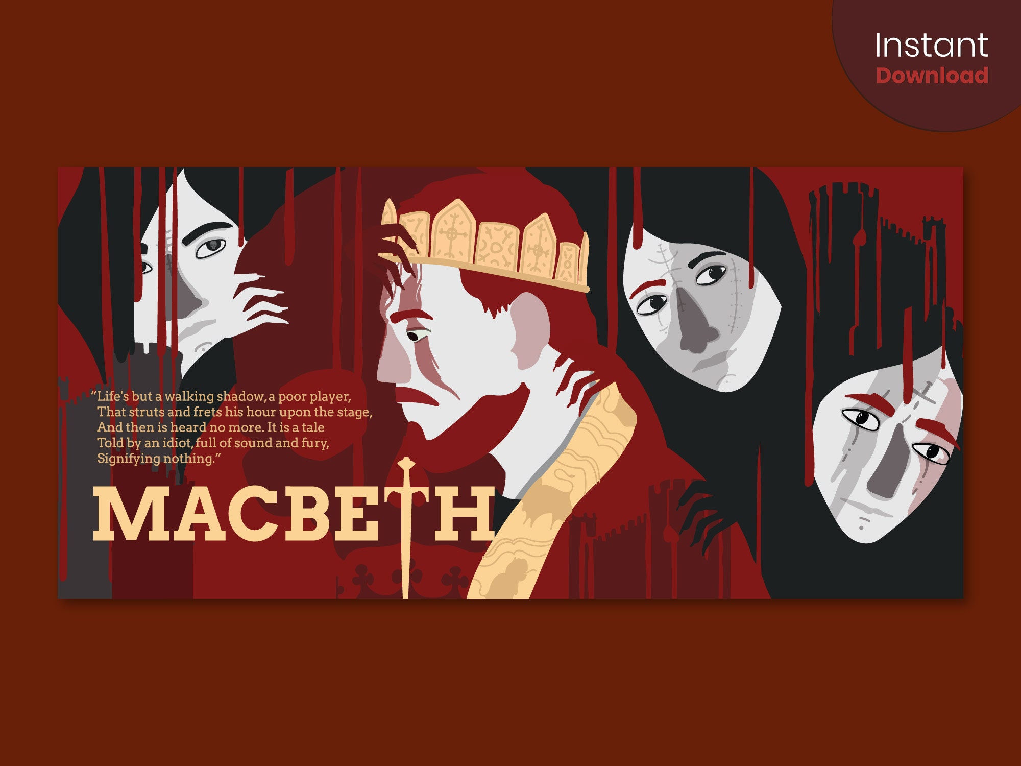 Macbeth | English Literature Printable Poster |school Wall Art ...