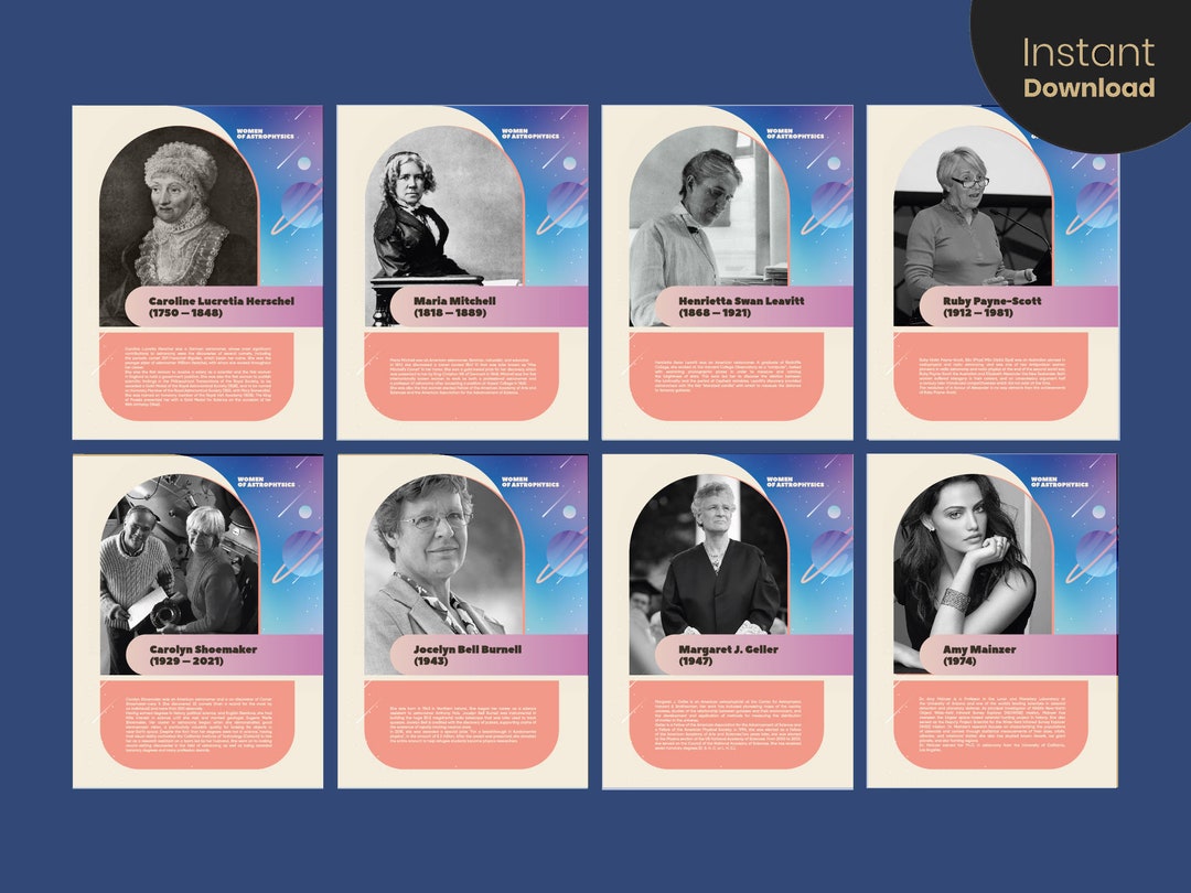 Astrophysics Women Posters: Feminist STEM Prints (set of 6) (digital ...