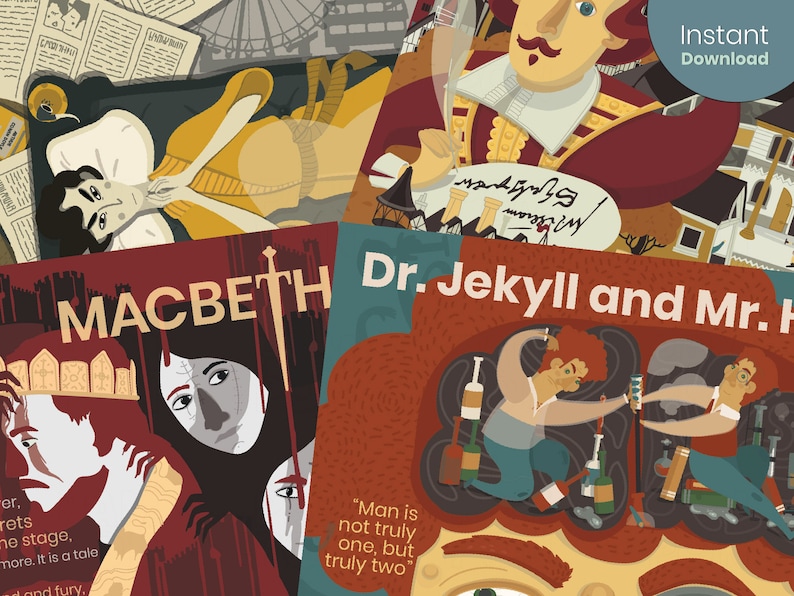 Set of 12 English Literature Art Print English Classroom - Etsy