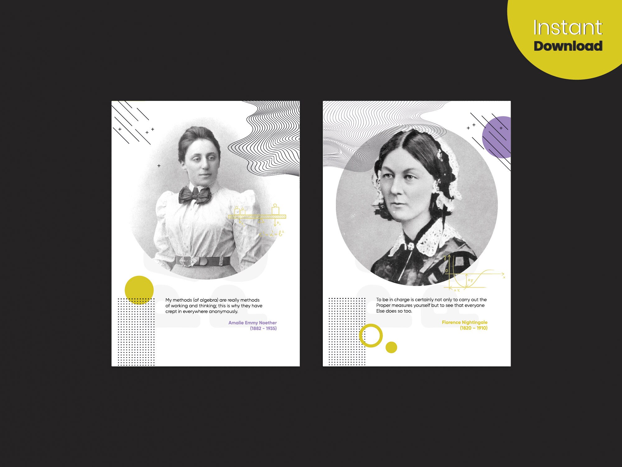 Set of 10 Women Mathematician Printable Posters | Inspirational Quotes ...