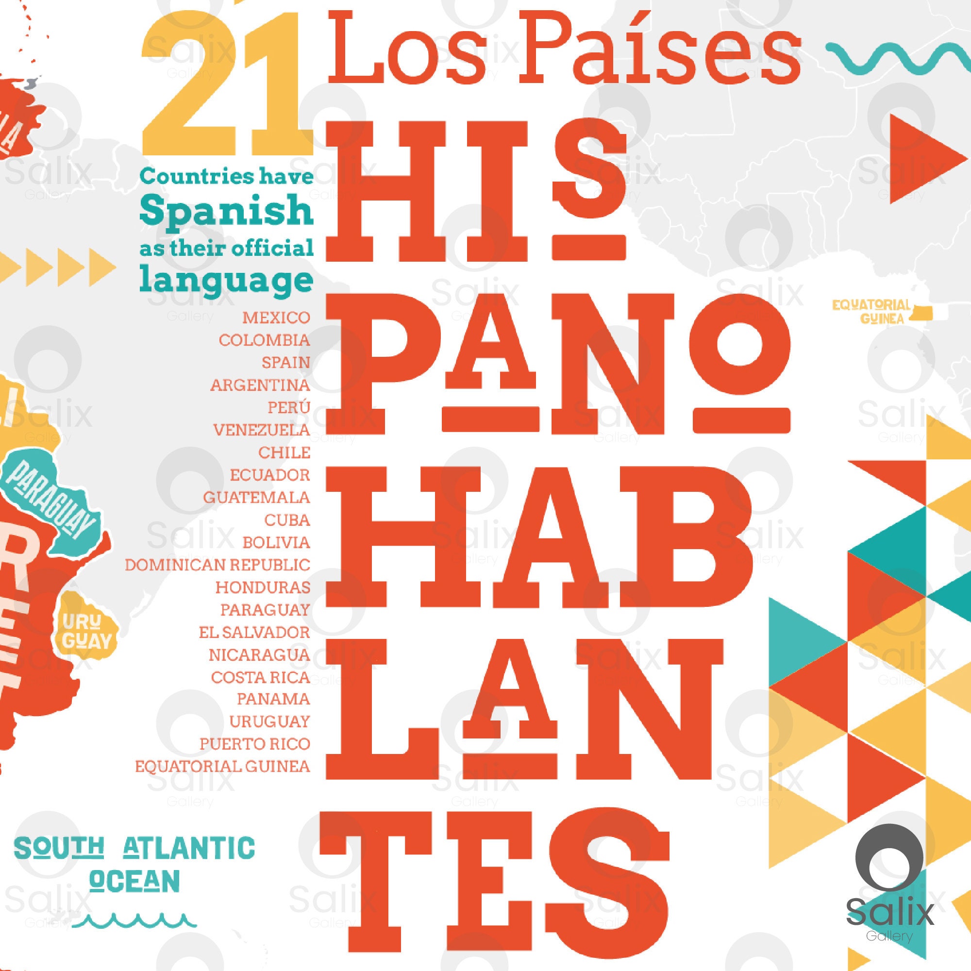 Spanish Speaking Countries Map | Classroom Geography Poster | Español ...