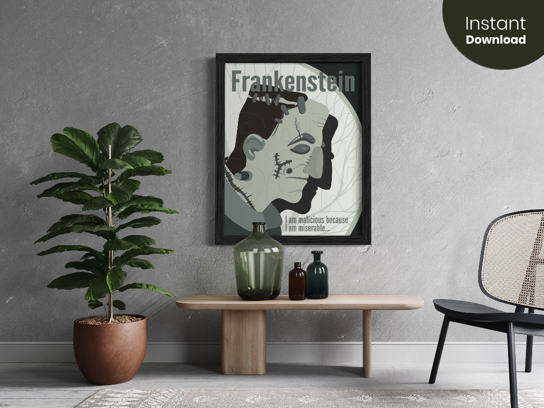Frankenstein Print | Gothic Novel Poster | English Literature Classroom ...