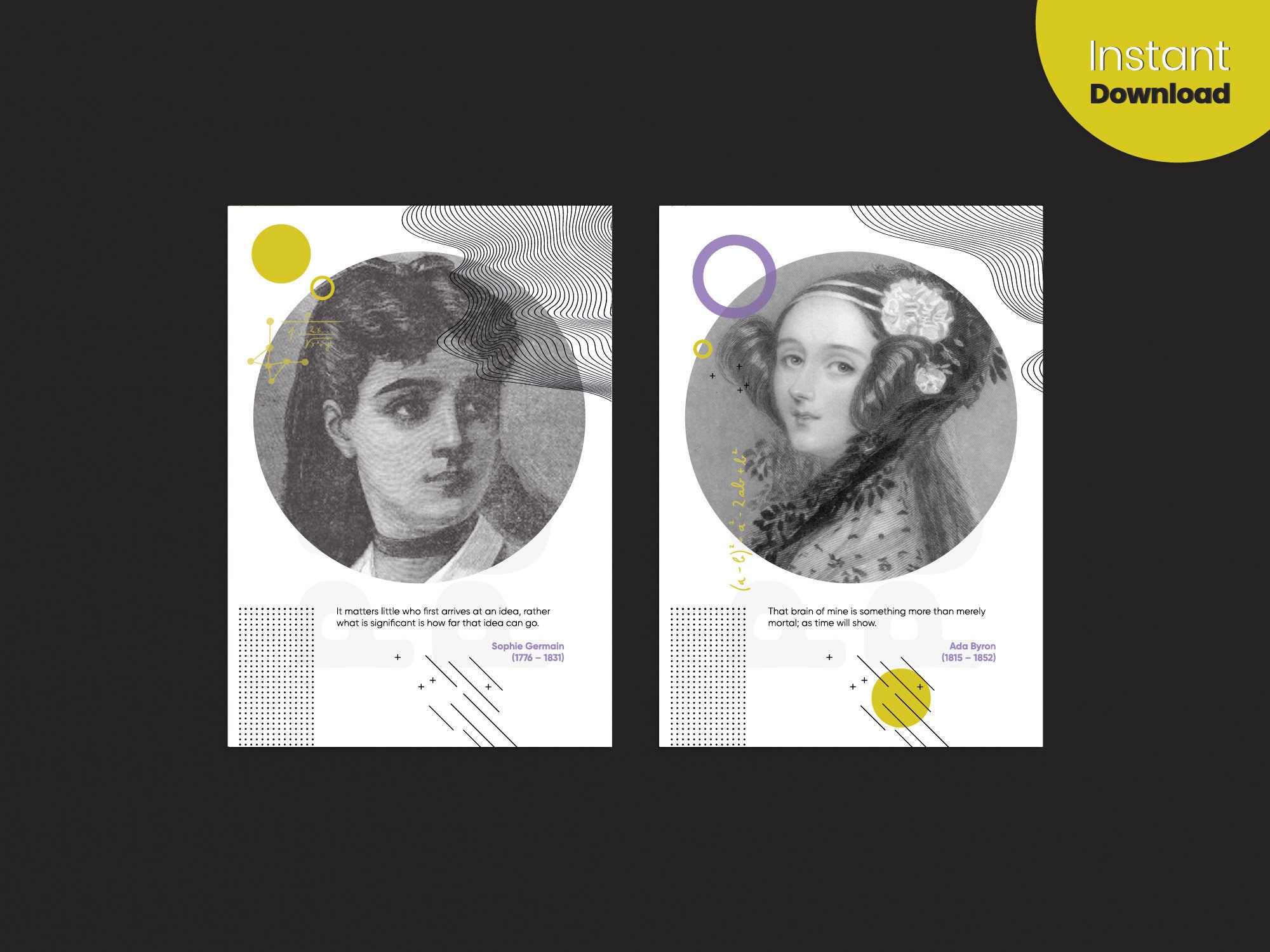 Set of 10 Women Mathematician Printable Posters | Inspirational Quotes ...