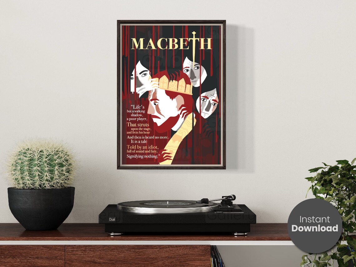 Macbeth Print | English Literature Printable Poster | Wall Art ...