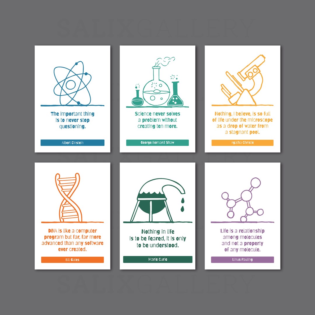 Science Quotes Posters | Set of 6 | Different Colours Available ...