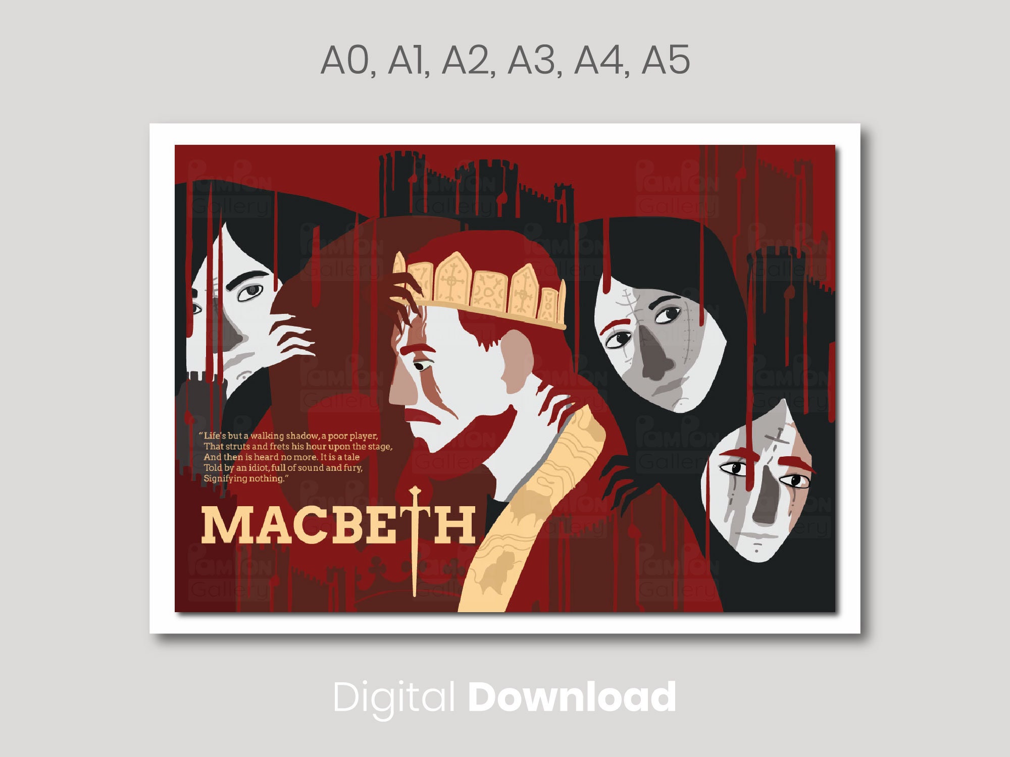 Macbeth | English Literature Printable Poster |school Wall Art ...
