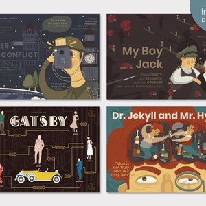 Set of 12 English Literature Art Print | English Classroom Posters ...