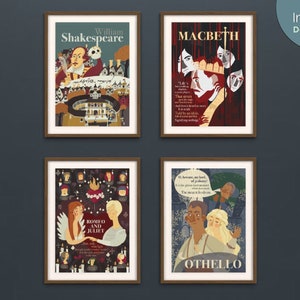 William Shakespeare Printable Posters | English Classic Literature ...