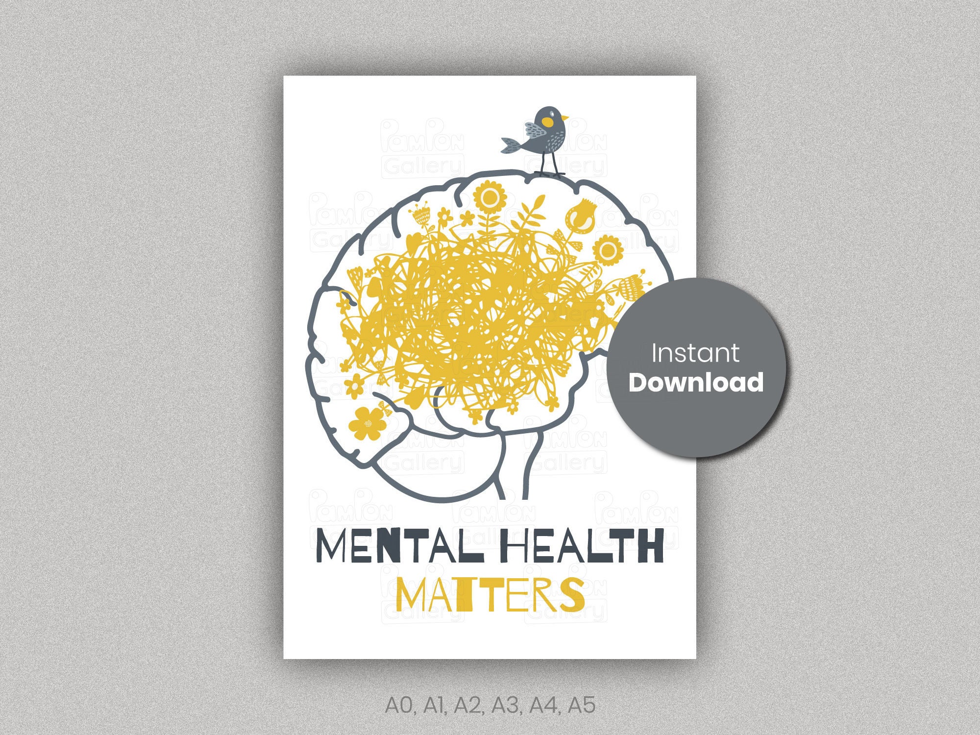 Mental Health Matters Printable Poster Therapy Office Decor Psychology ...