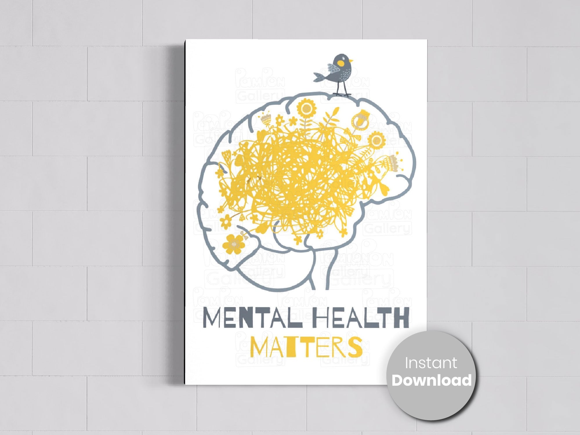 Mental Health Matters Printable Poster Therapy Office Decor Psychology ...
