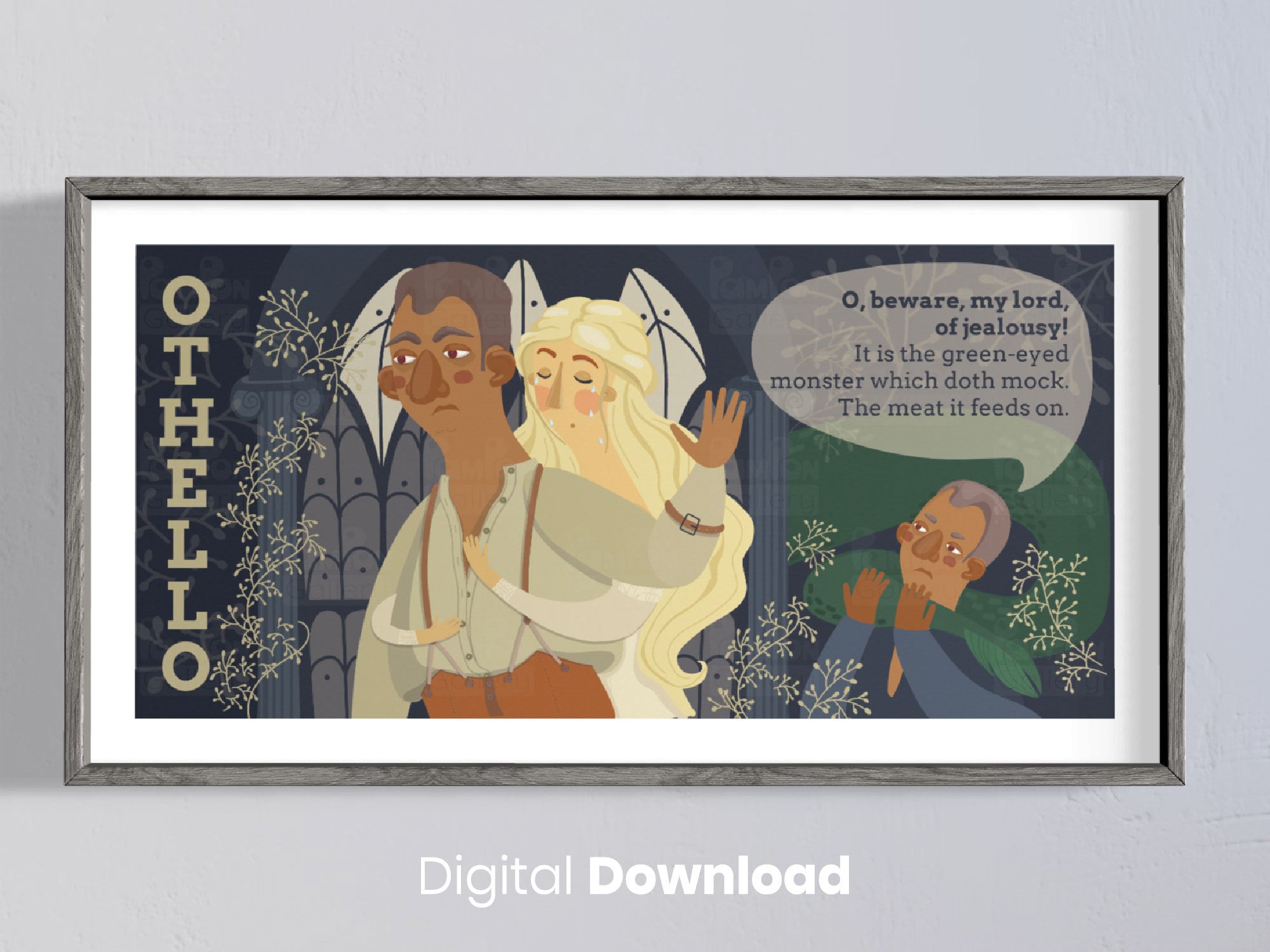 Othello Poster | English Literature Print | Literature Wall Art ...