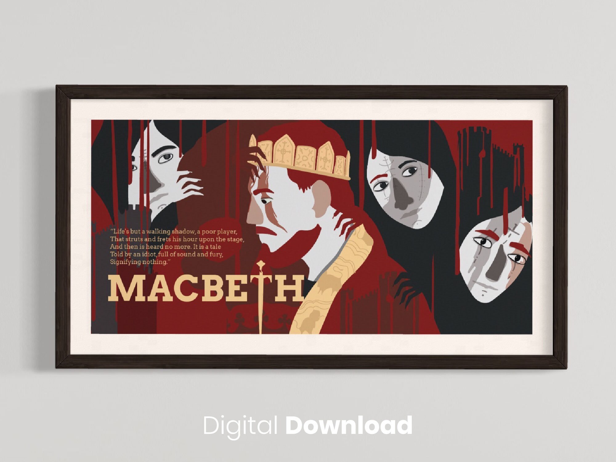 Macbeth | English Literature Printable Poster |school Wall Art ...