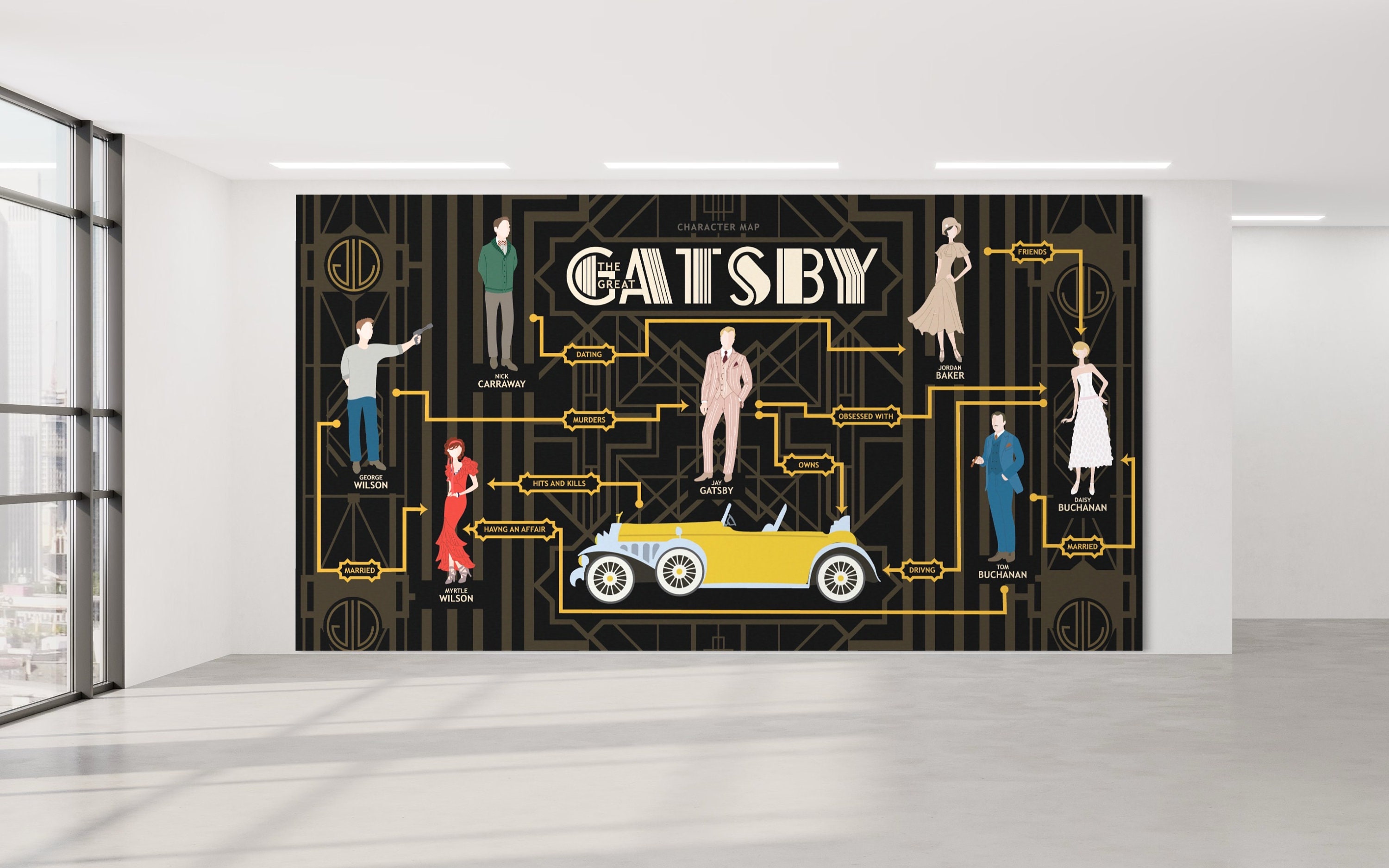 The Great Gatsby Print | English Literature Poster | Literature Wall ...
