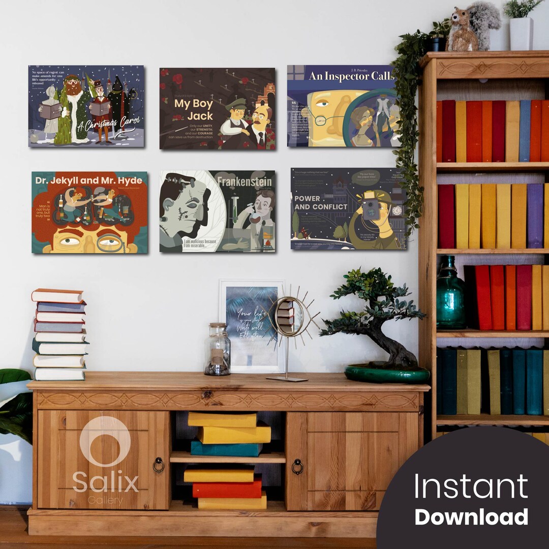 20 English Literature Poster Bundle | Classic Novel, GCSE Texts ...