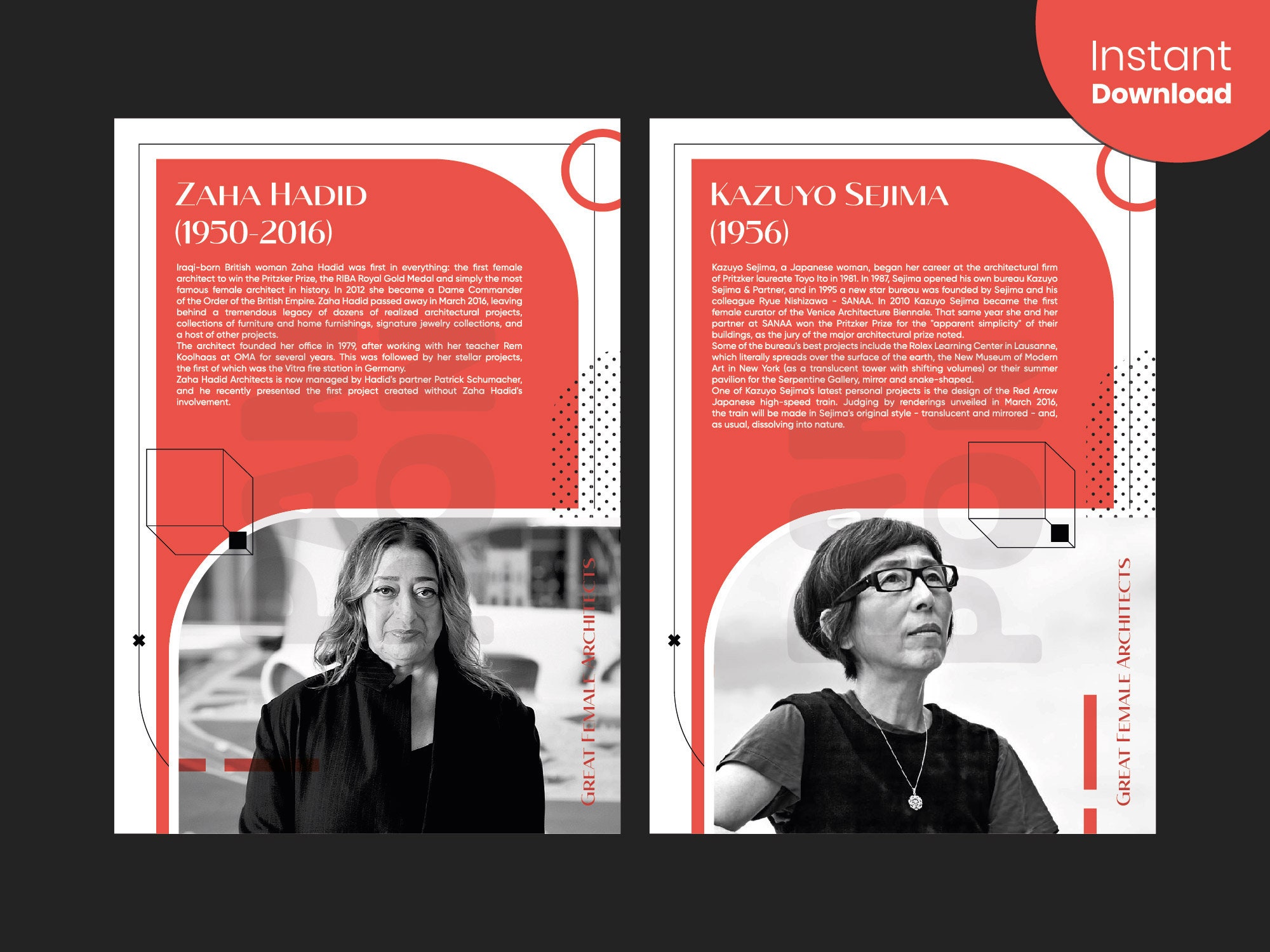 10 Great Female Architects Print Women Empowerment Famous Women Posters ...