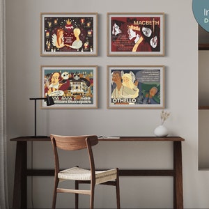 Set of 12 English Literature Art Print | English Classroom Posters ...