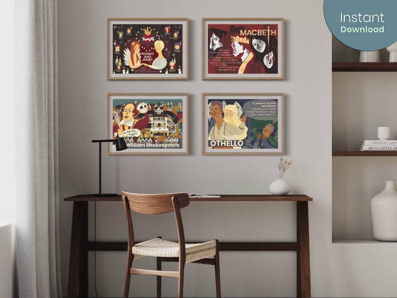 Set of 12 English Literature Art Print English Classroom - Etsy