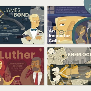 Set of 12 English Literature Art Print | English Classroom Posters ...