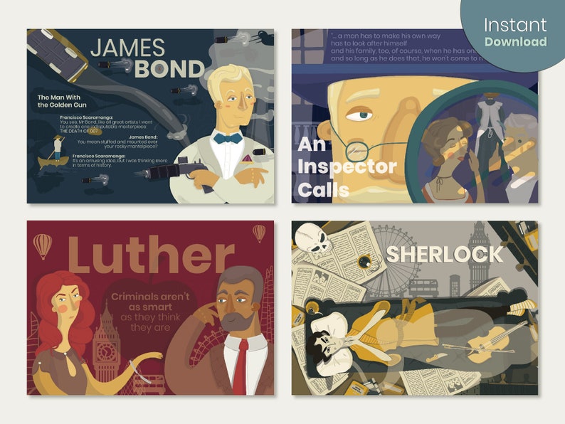 Set of 12 English Literature Art Print English Classroom - Etsy