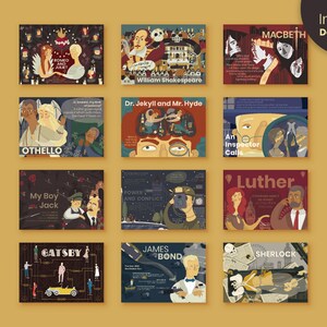 Set of 12 English Literature Art Print | English Classroom Posters ...