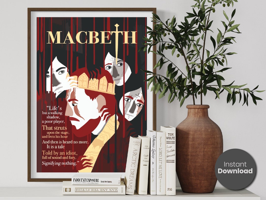 Macbeth Print | English Literature Printable Poster | Wall Art ...