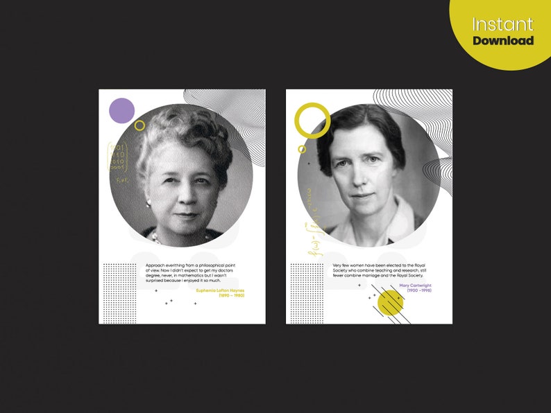Set of 10 Women Mathematician Printable Posters | Inspirational Quotes ...