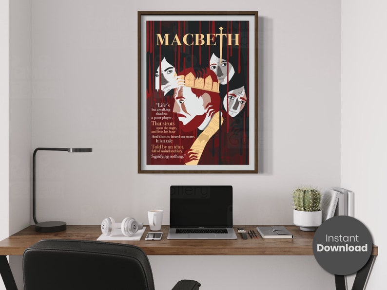 Macbeth Print | English Literature Printable Poster | Wall Art ...
