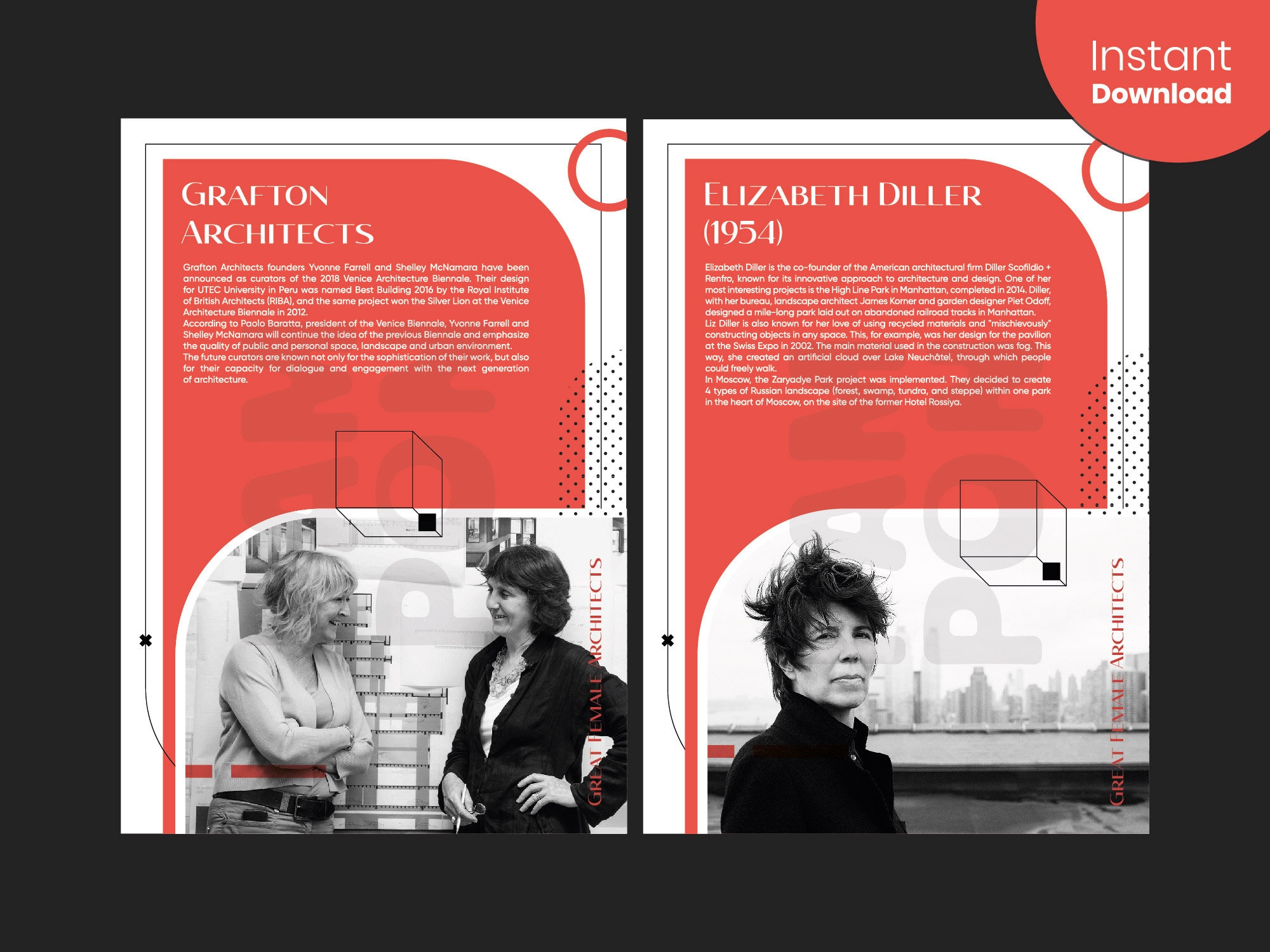 10 Great Female Architects Print Women Empowerment Famous Women Posters ...