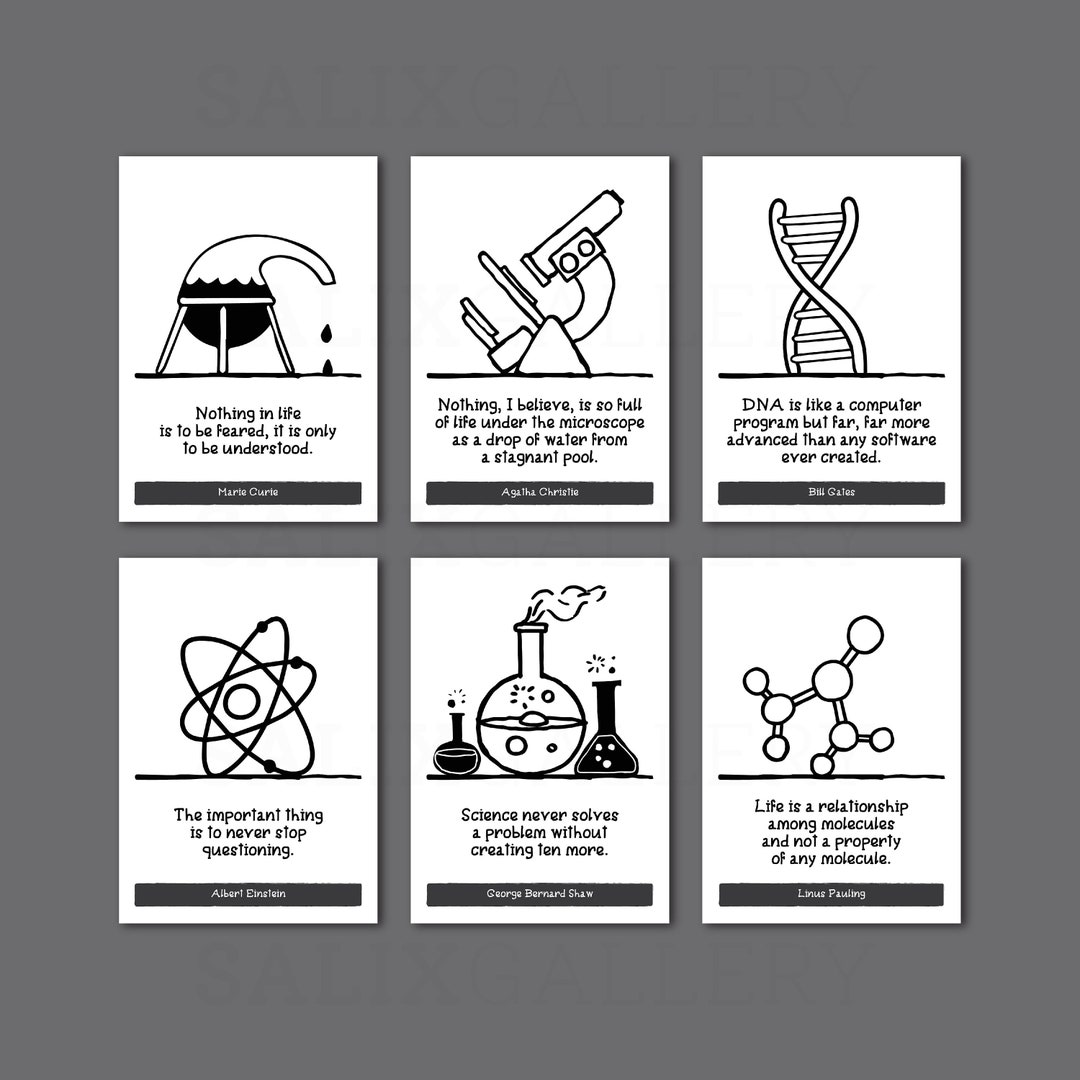 Science Quotes Posters | Set of 6 | Different Colours Available ...