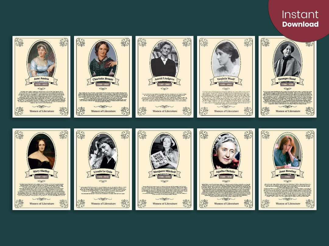 Women in Literature Posters: Feminist Writer Prints (digital Download ...