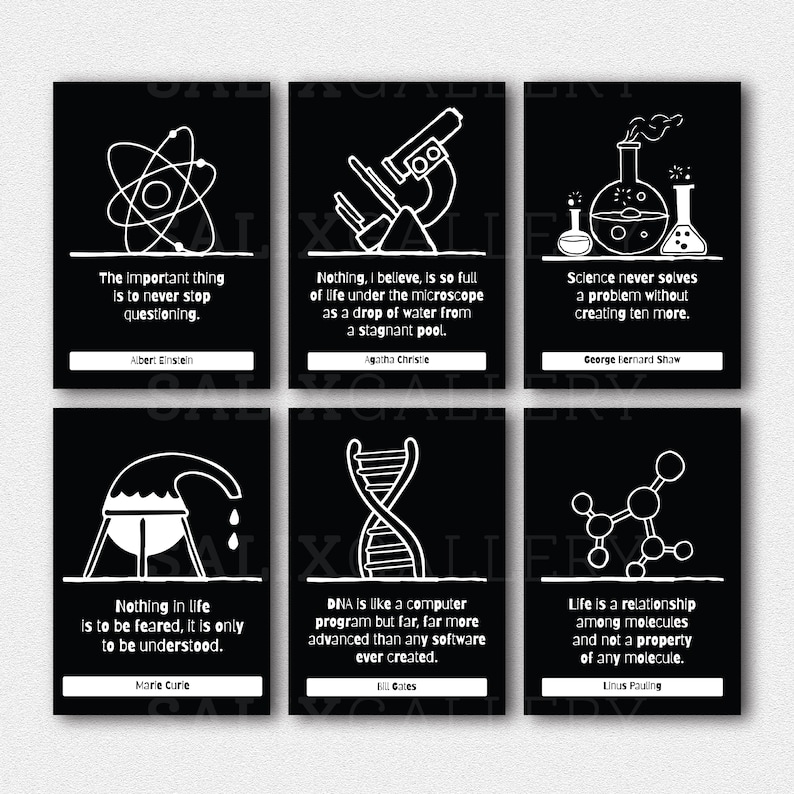 Science Quotes Posters: Colorful Classroom Decor, Set of 6 - Etsy