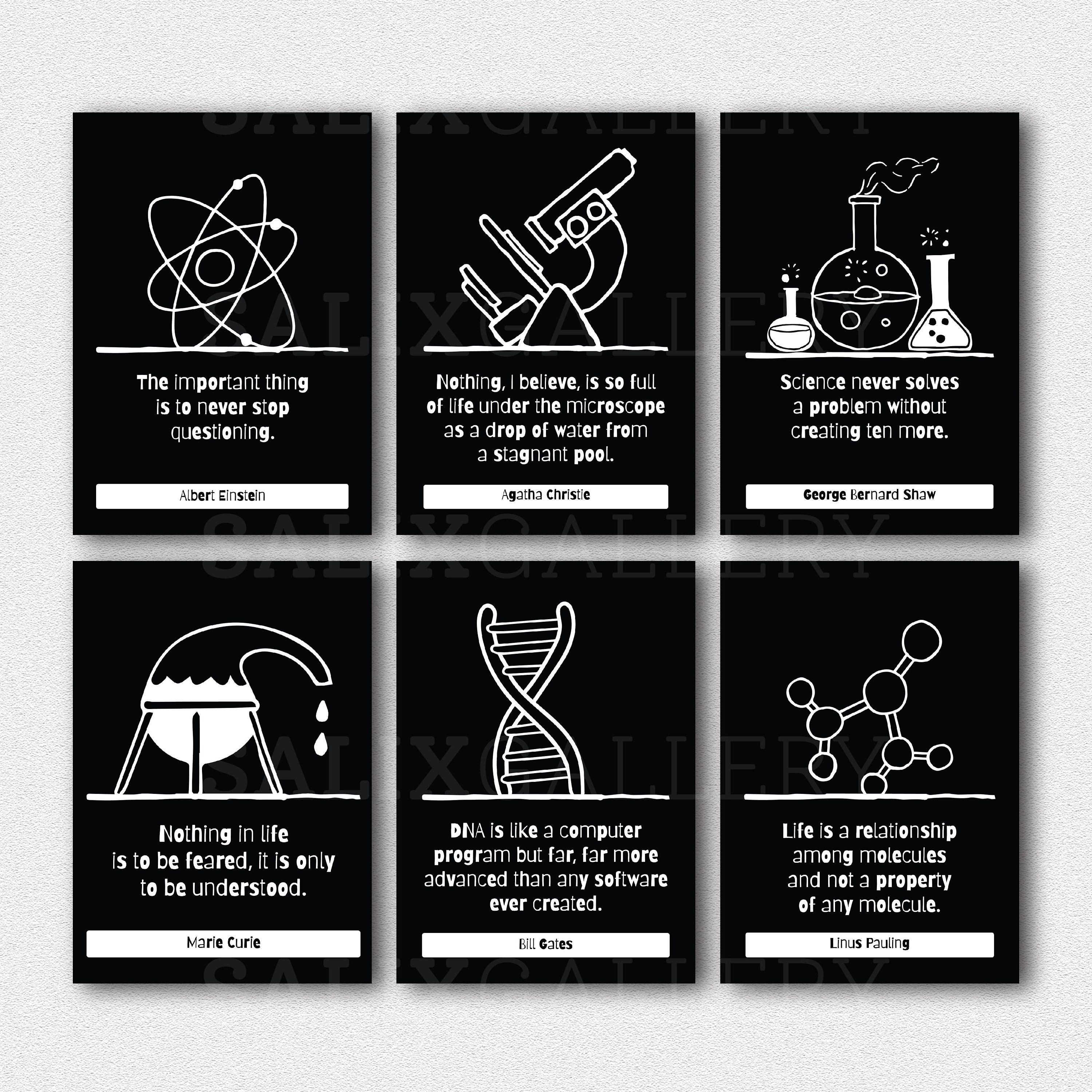 Science Quotes Posters: Colorful Classroom Decor, Set of 6 - Etsy