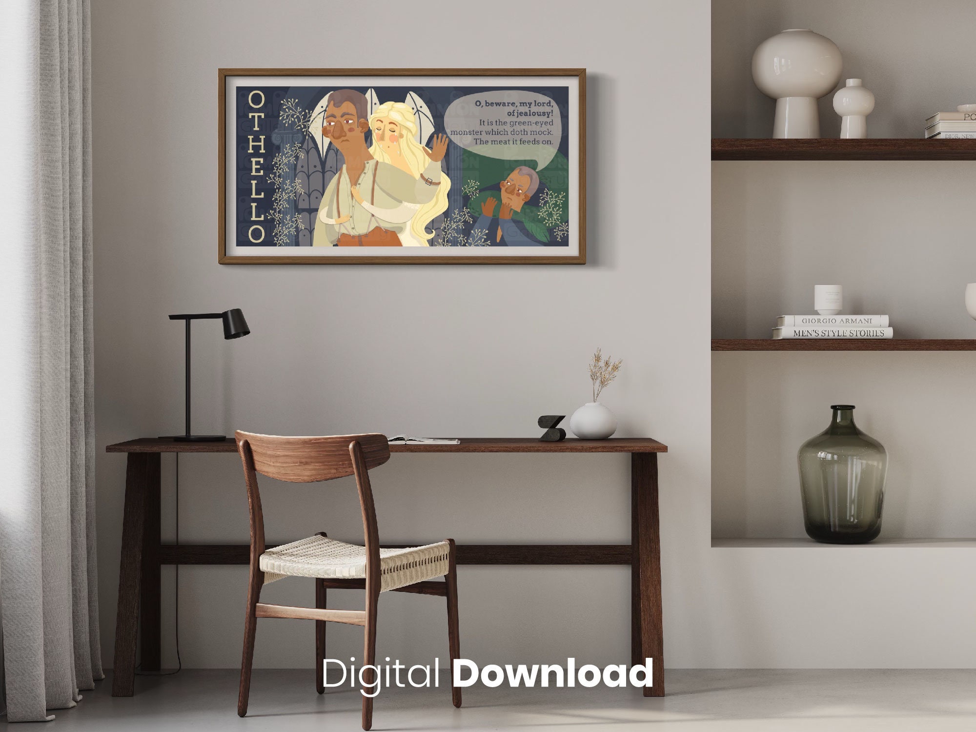 Othello Poster | English Literature Print | Literature Wall Art ...