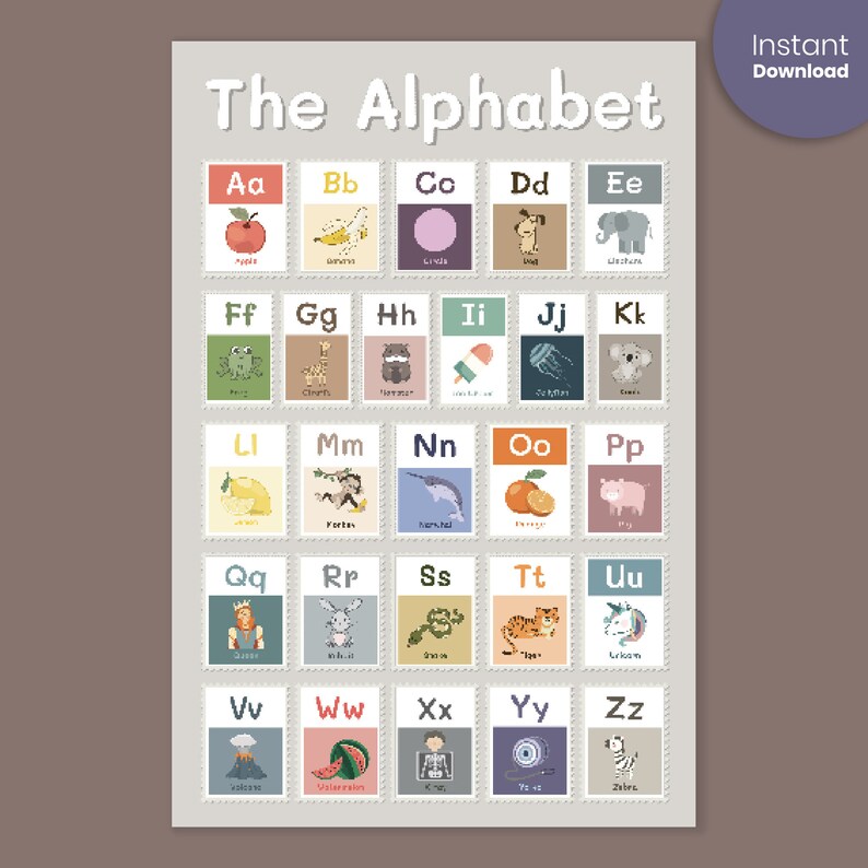 ESL Alphabet Cards | Nursery Educational Poster | Printable Alphabet ...