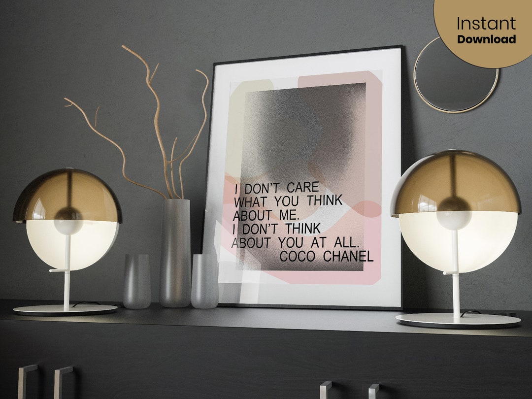 Coco Chanel Quote Poster | Printable Wall Art | Interior Design ...