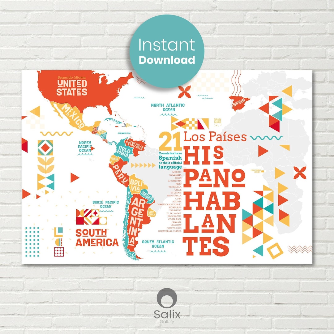 Spanish Speaking Countries Poster: Classroom Decor (digital Download ...