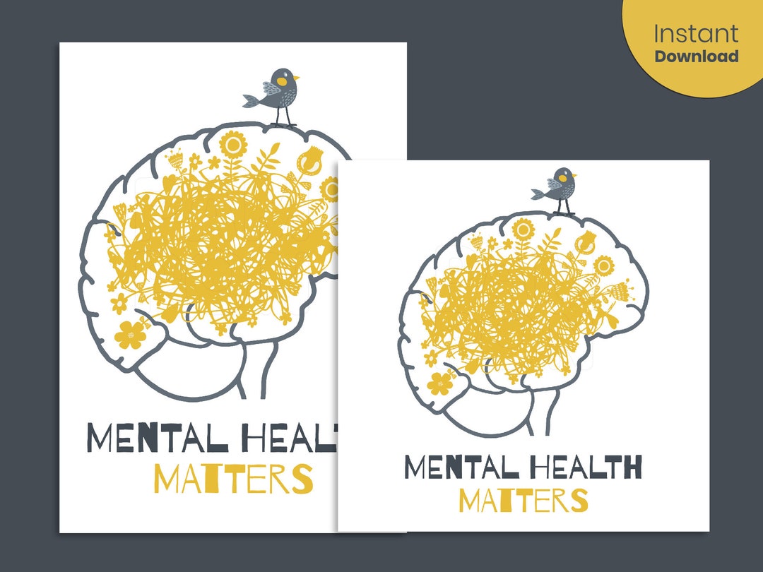 Mental Health Matters Printable Poster | Therapy Office Decor ...