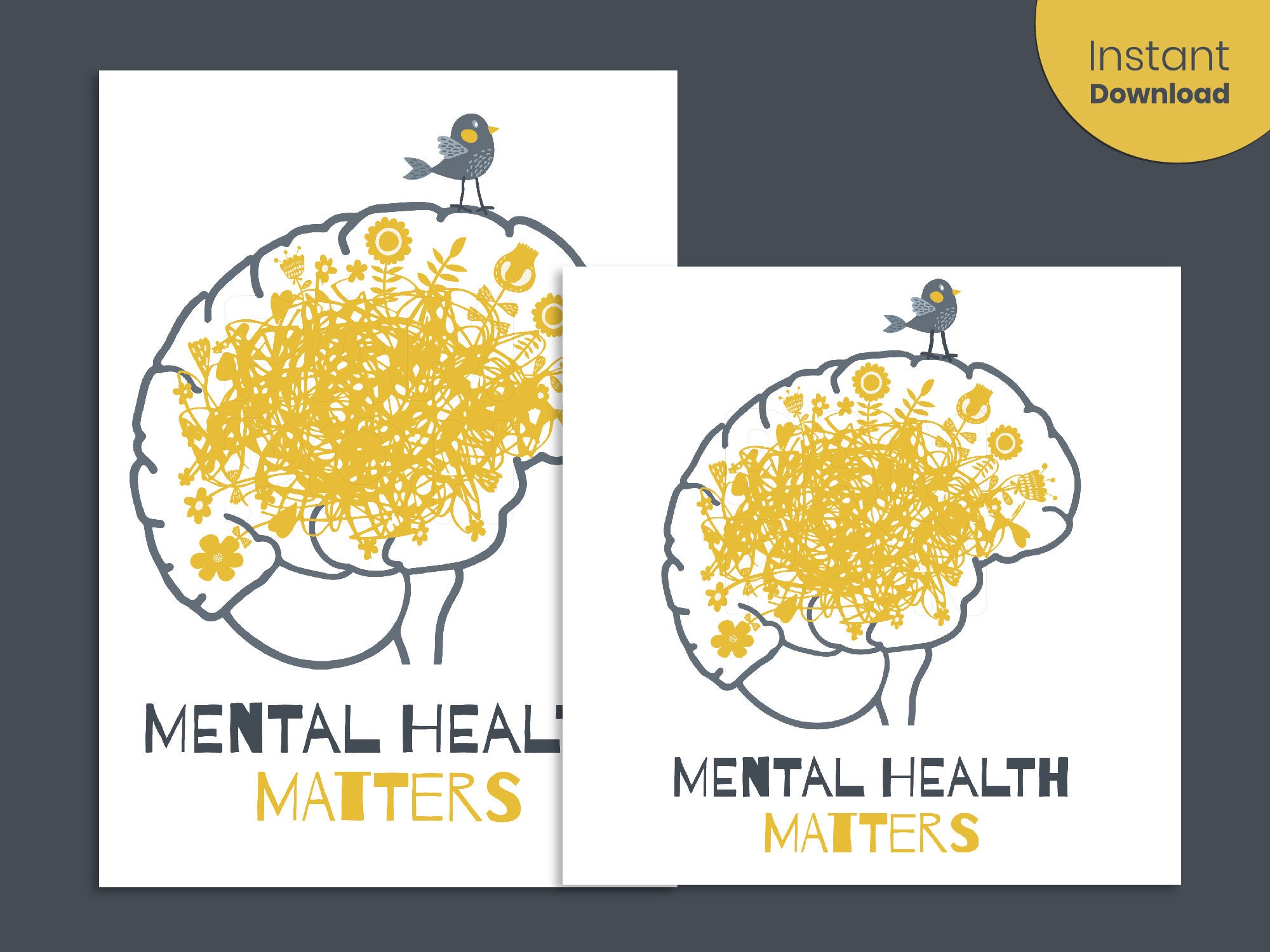 Mental Health Matters Printable Poster Therapy Office Decor Psychology ...