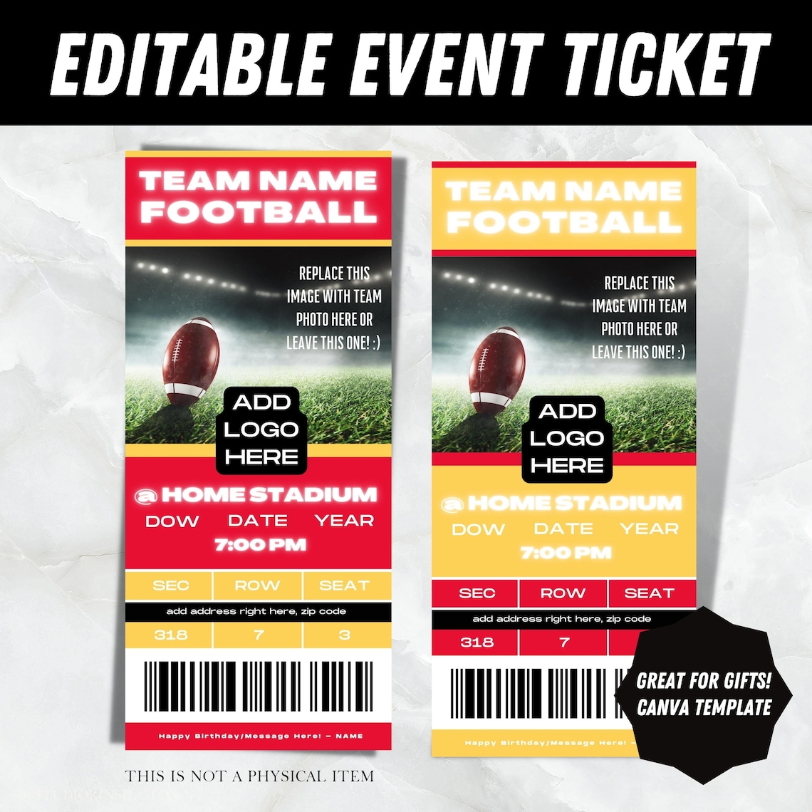 Printable/editable Kansas City Red + Yellow Chiefs Colors Football ...