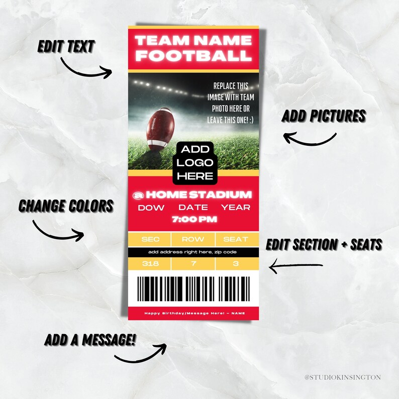 Printable/editable Kansas City Red + Yellow Chiefs Colors Football ...