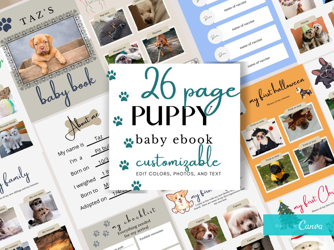 Puppy Photo Album Puppy Baby Book Puppy Mom Dog Mom Puppy Parent Puppy ...