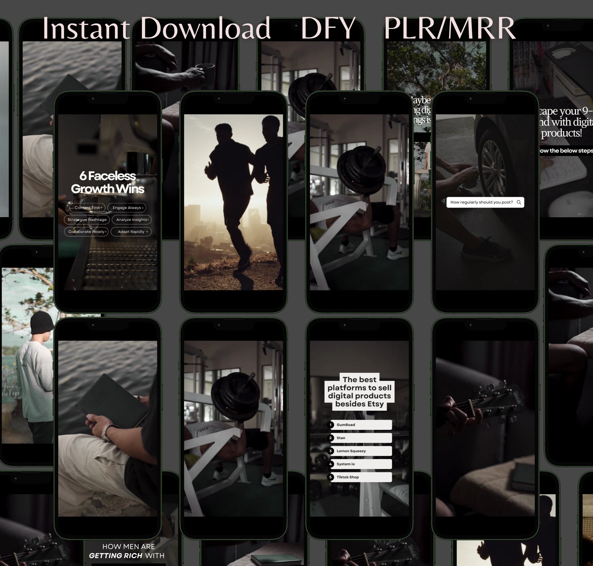 300 Faceless Reels for Men, Instagram Reels, MRR, PLR, Faceless Reels ...