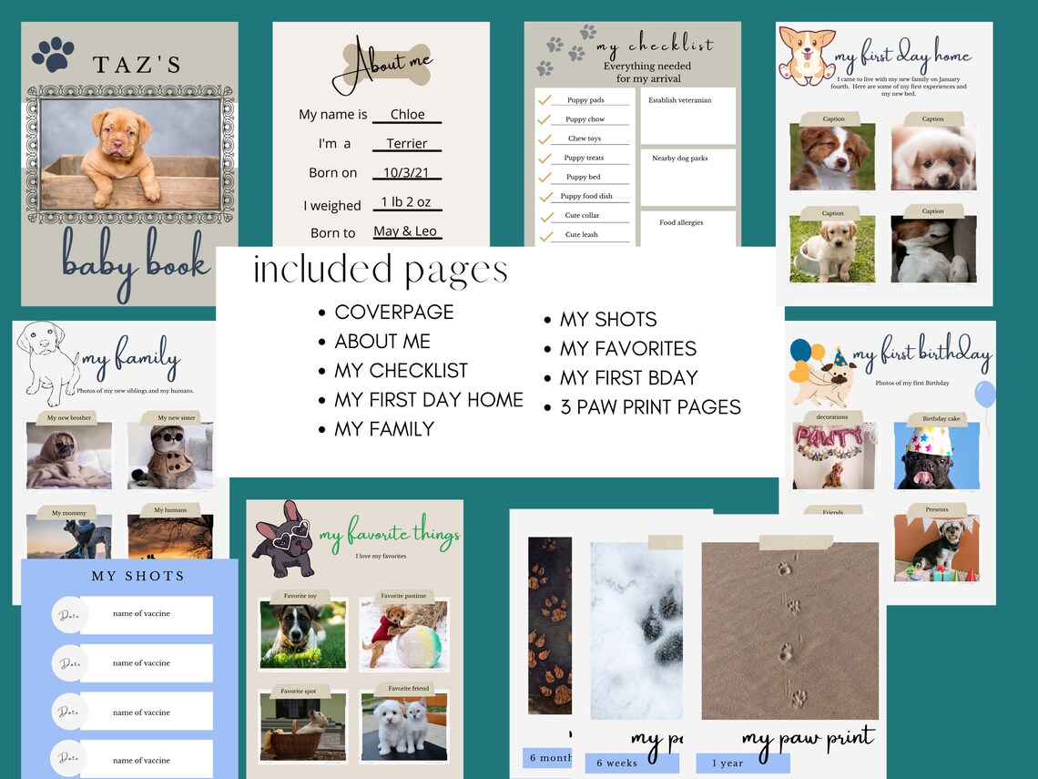 Puppy Photo Album Puppy Baby Book Puppy Mom Dog Mom Puppy Parent Puppy ...