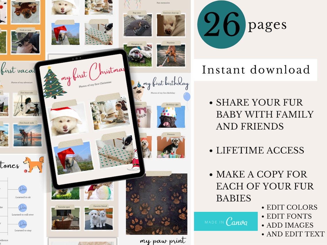 Puppy Photo Album Puppy Baby Book Puppy Mom Dog Mom Puppy Parent Puppy ...